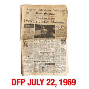 Old Newspaper From July 1969 Apollo 11 Moon Landing News First Man on ...