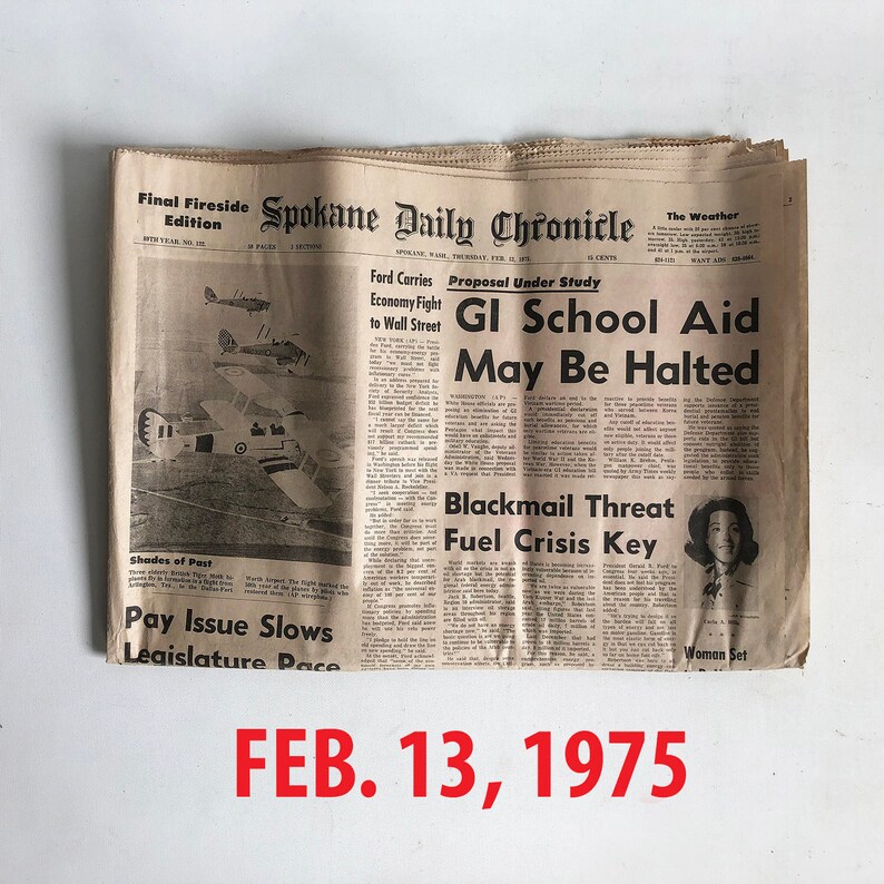 Old Newspaper From the 1970s - Spokane, WA - Spokane Daily Chronicle ...