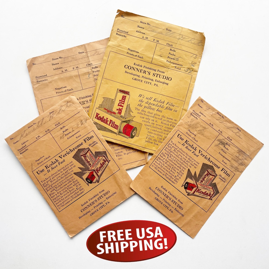 1930s-1940s Kodak Film Processing Envelope, Photography Ephemera ...