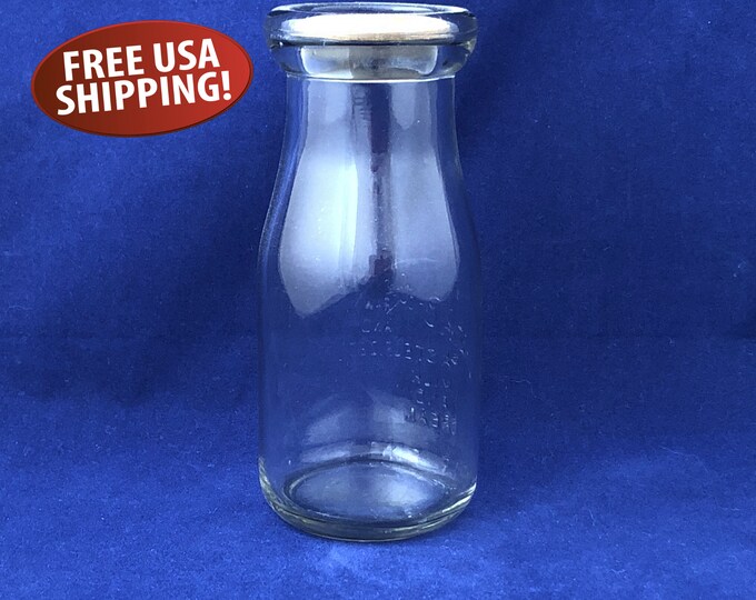 1940s Smith Brother's Dairy Half Pint Milk Bottle, Small Vintage Milk Bottle, Pacific Northwest ...