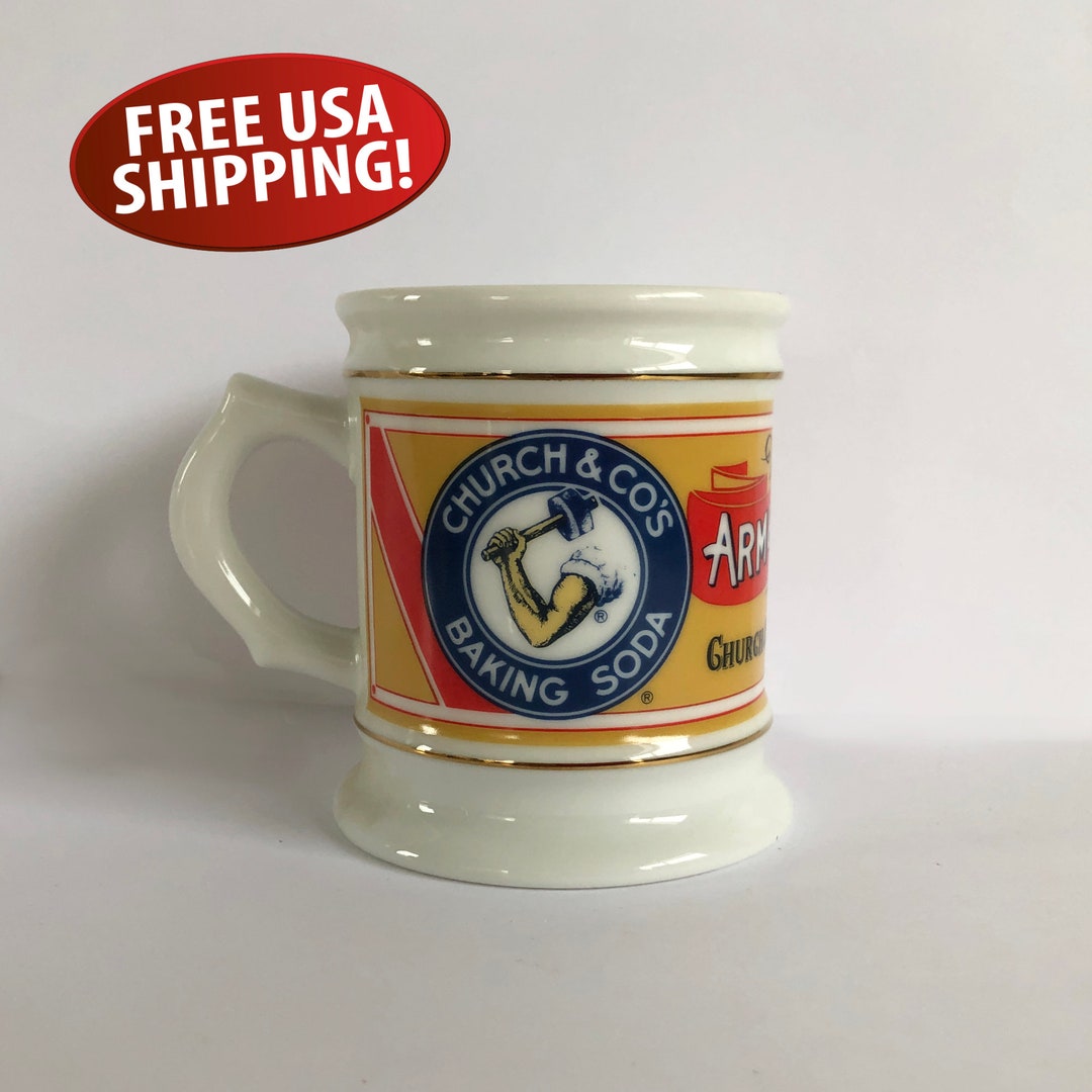 Vintage Arm & Hammer Mug: 1980s Franklin Porcelain, Retro Advertising ...