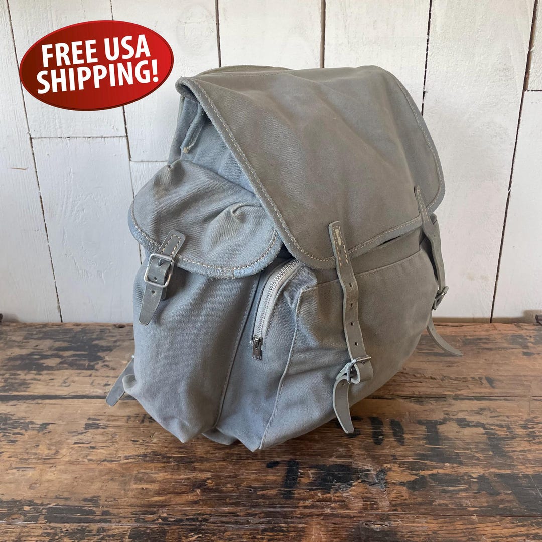 Midcentury Bergans of Norway Svipptur Canvas & Leather Rucksack ...