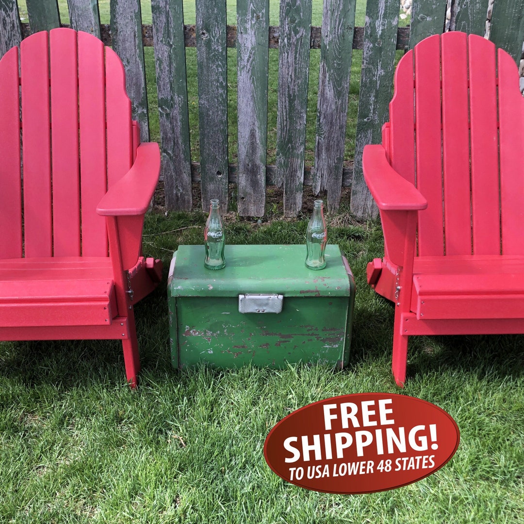 Classic 1950s Green Metal Ice Chest, Camp Cooler, Party Ice Chest ...