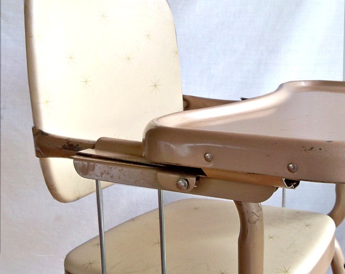 Mid-century Steel and Vinyl High Chair With Atomic Star Design - Etsy