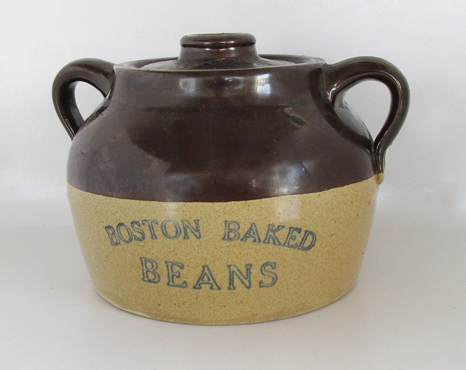 Mid Century Boston Baked Beans Crock - Stoneware Pot - Etsy