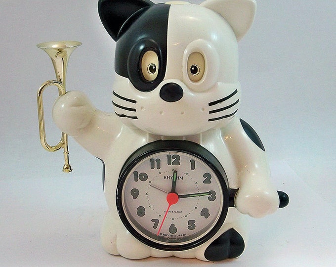 Vintage Rhythm Cat With Bugle Novelty Alarm Clock - Made in Japan - Etsy