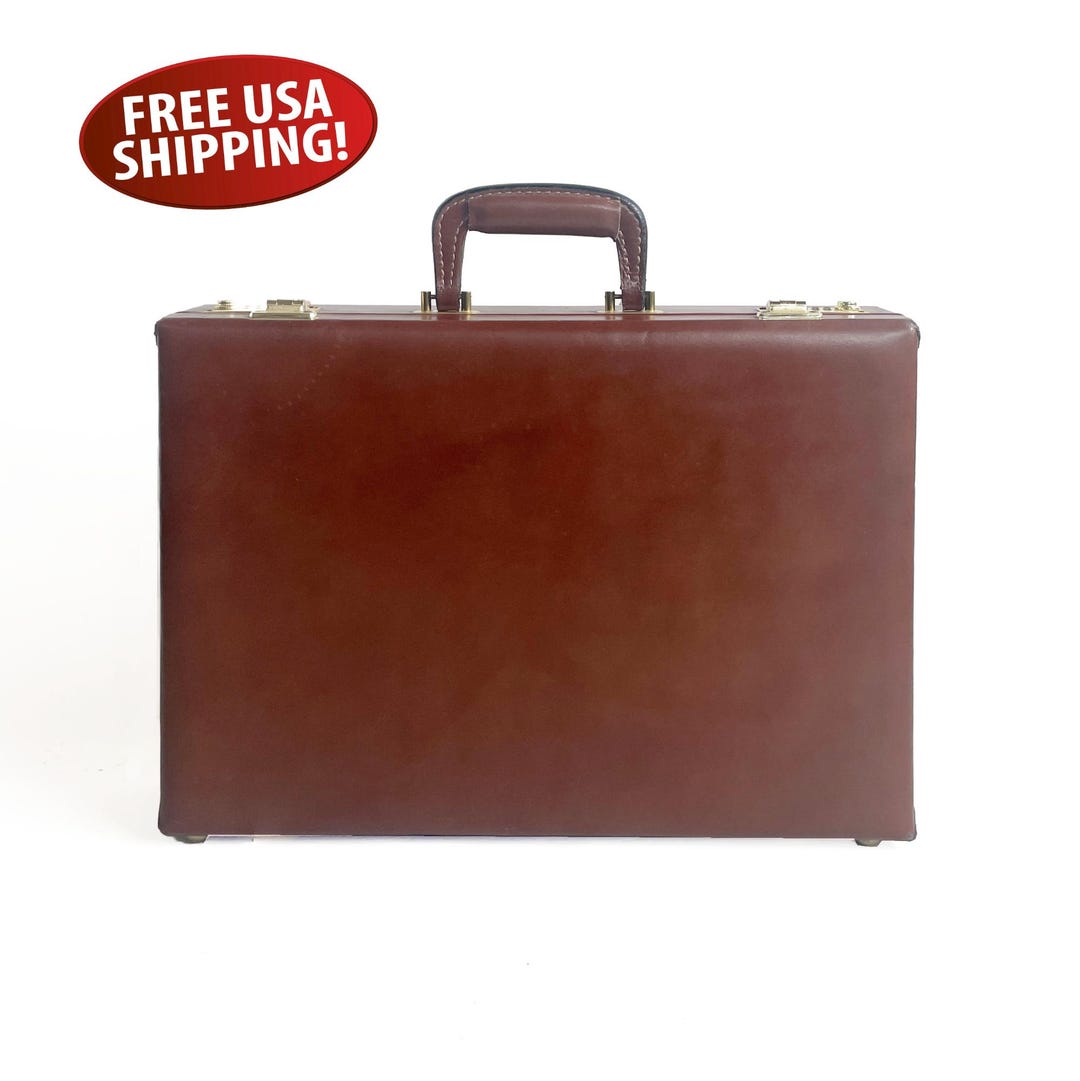 Vintage Bonded Leather Briefcase, Attaché Case, Business Case, Artist's ...