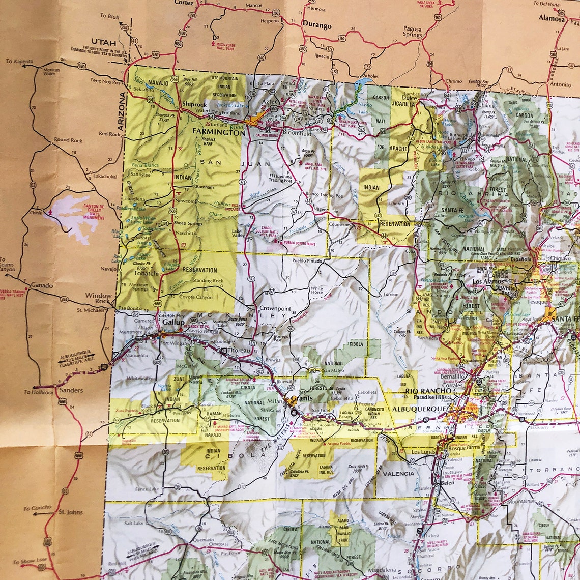 1988 New Mexico Highway Map Touring Map Official State of | Etsy