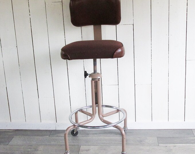 Vintage Industrial Style Drafting Chair - Drafting Stool - Etsy