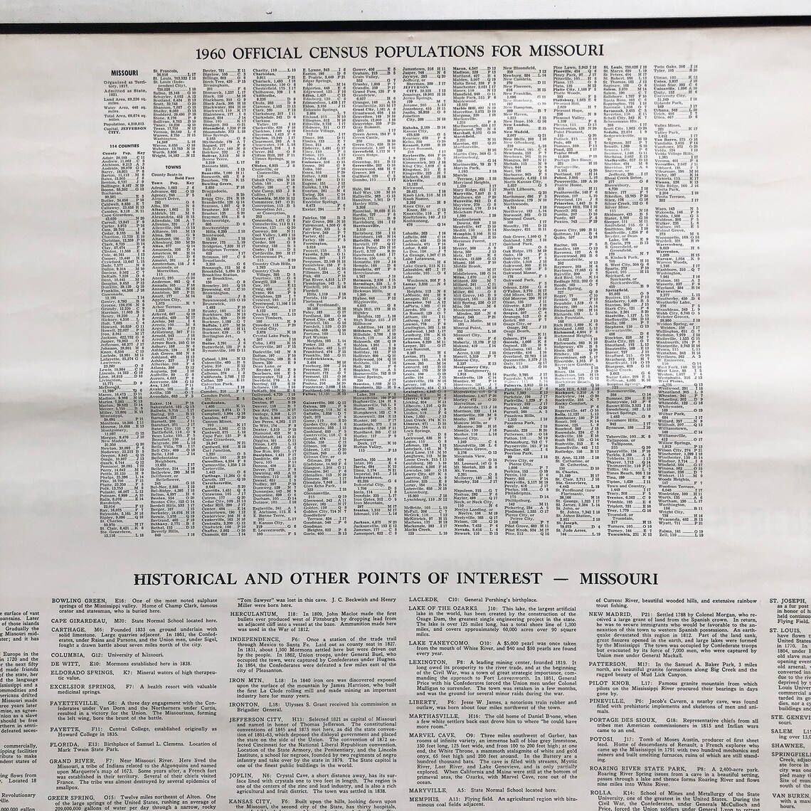 1966 Wall Calendar With Map of Missouri Long's Auto Parts - Etsy