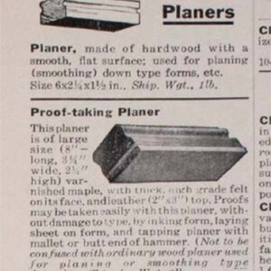 Antique Letterpress Proof Planer, Form Plane, Early 20th Century ...