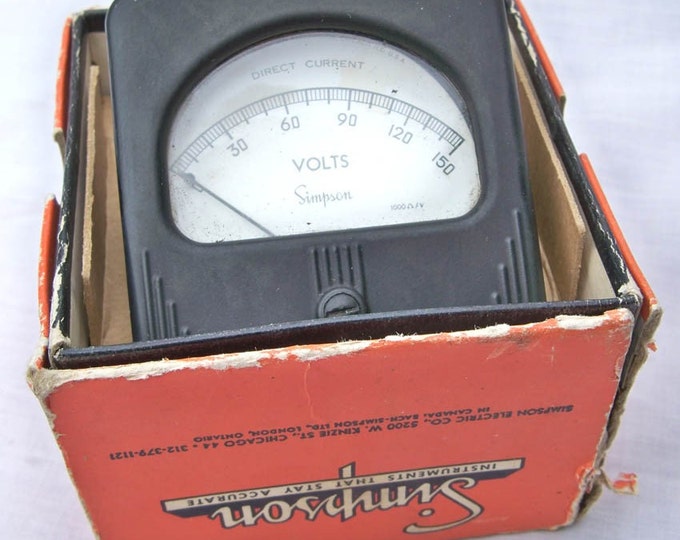 Vintage Simpson Voltmeter in Original Box Great for Steampunk or Geek ...