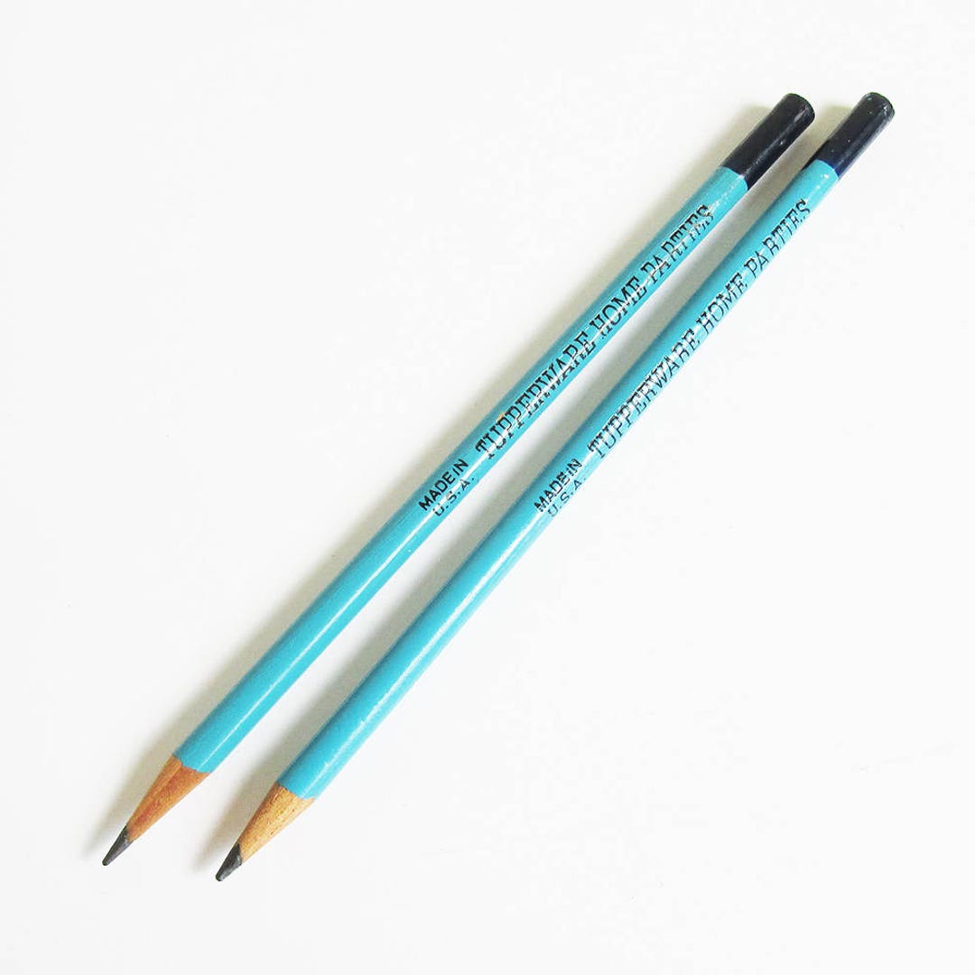 Vintage Tupperware Pencils: 1970s Turquoise Blue, Set of 2 - Etsy