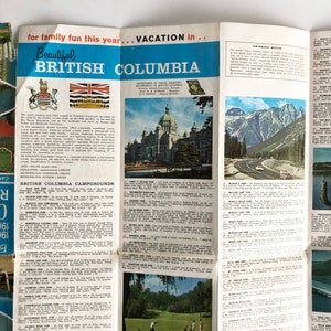 Two Vintage British Columbia Canada Tourist Maps and Brochures From ...