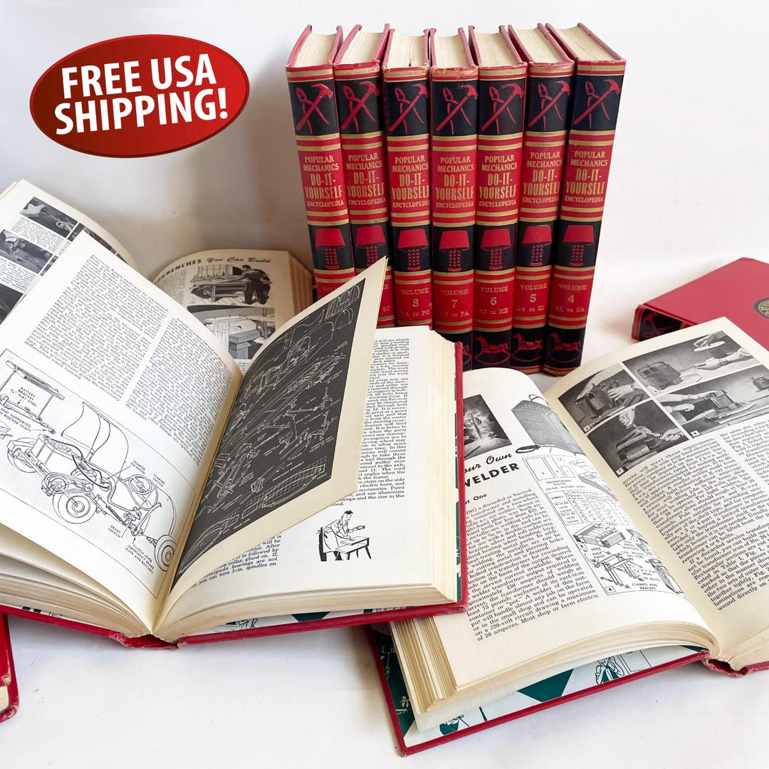 1955 Popular Mechanics Do-it-yourself Encyclopedia Set, Complete 12 ...