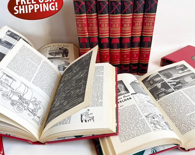 1955 Popular Mechanics Do-it-yourself Encyclopedia Set, Complete 12 ...