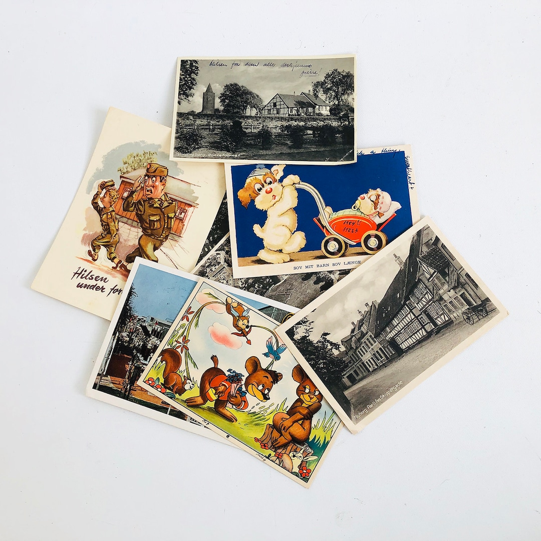 1940s-1950s Danish Postcards Vintage Denmark Post Card Souvenir ...
