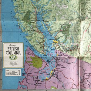 Two Vintage British Columbia Canada Tourist Maps and Brochures From ...
