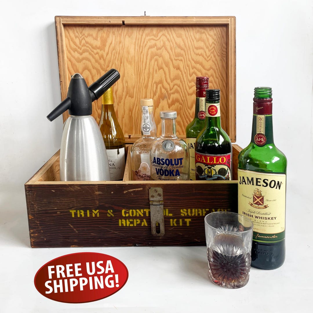 WWII Era Aviation Wooden Toolbox, Trim & Control Surface Repair Kit Box ...