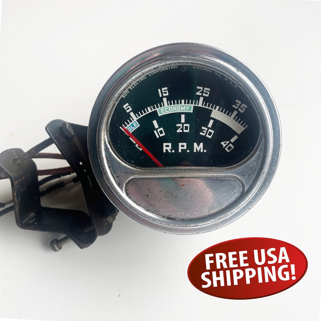Mid-century Sun Electric 4000 RPM Tachometer Gauge: for Hot Rod or Rat ...