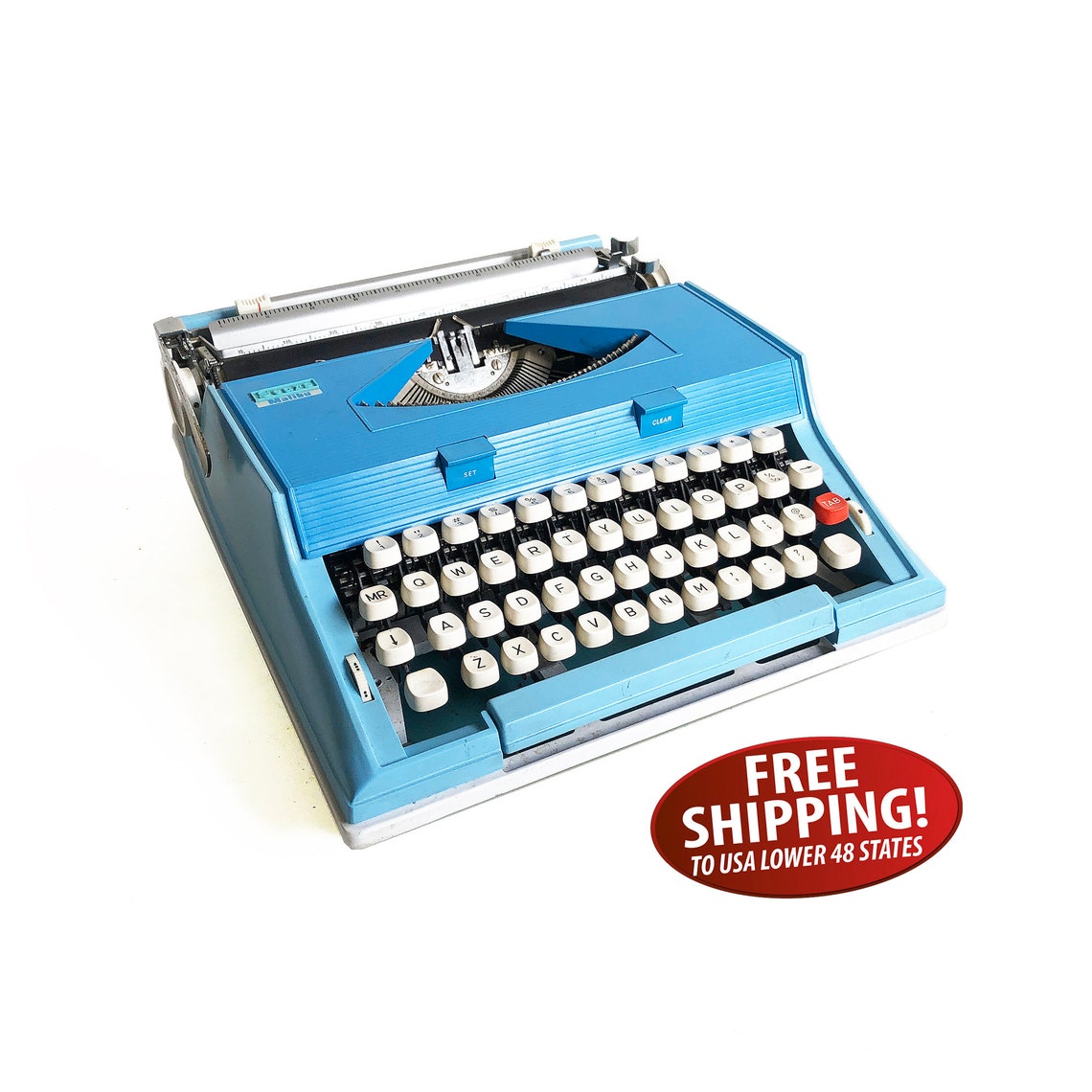 1960s Sears Malibu Portable Manual Typewriter Two-tone Blue | Etsy