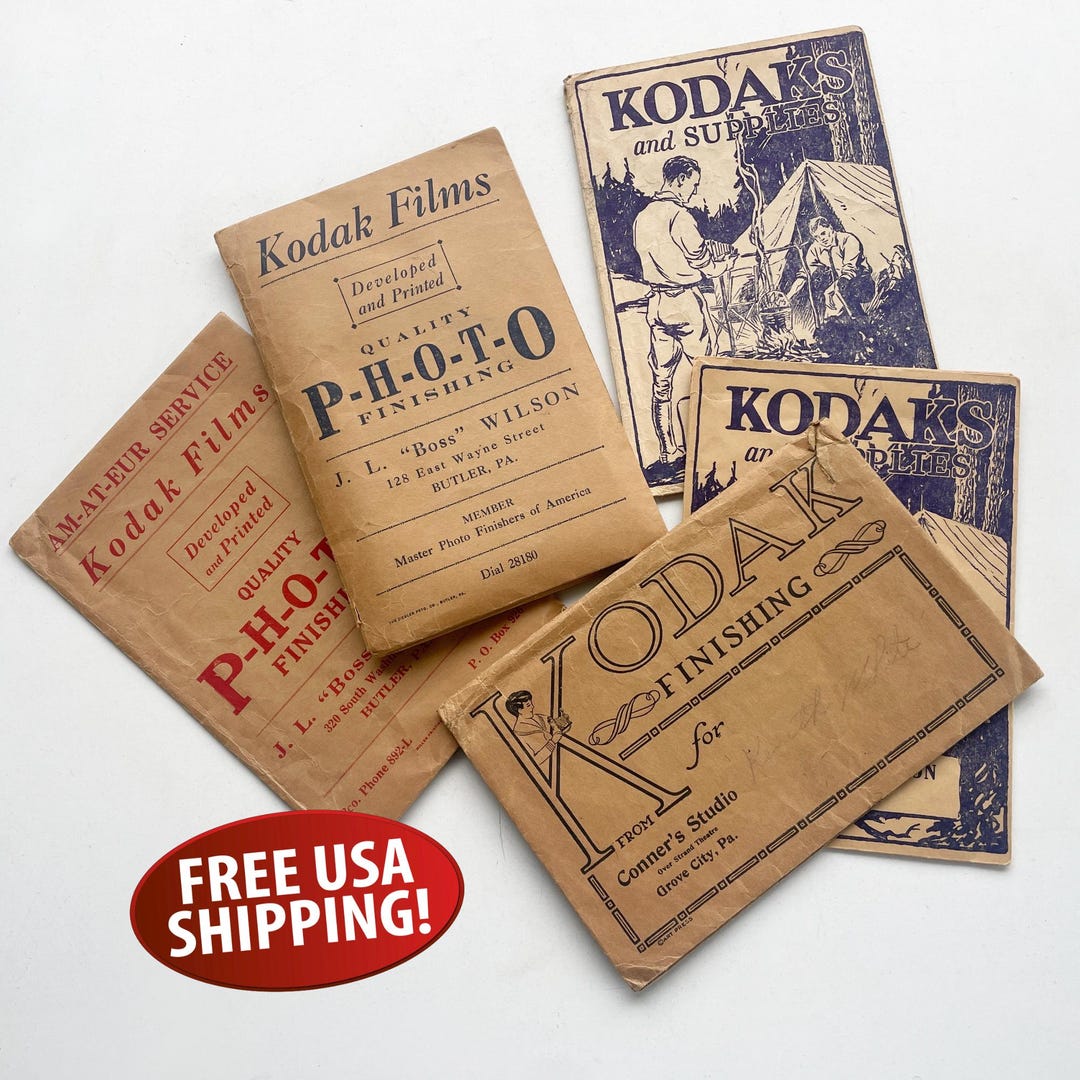 1920s Kodak Film Envelope, Retro Photography Ephemera, Advertising ...