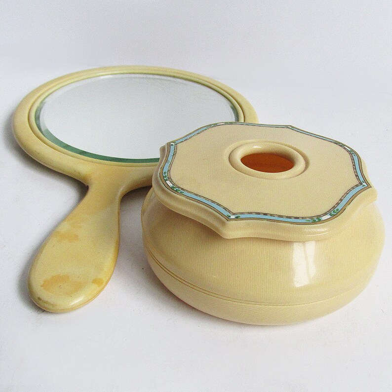 1920s 1930s Celluloid Ivory Pyralin Vanity Set Mirror | Etsy
