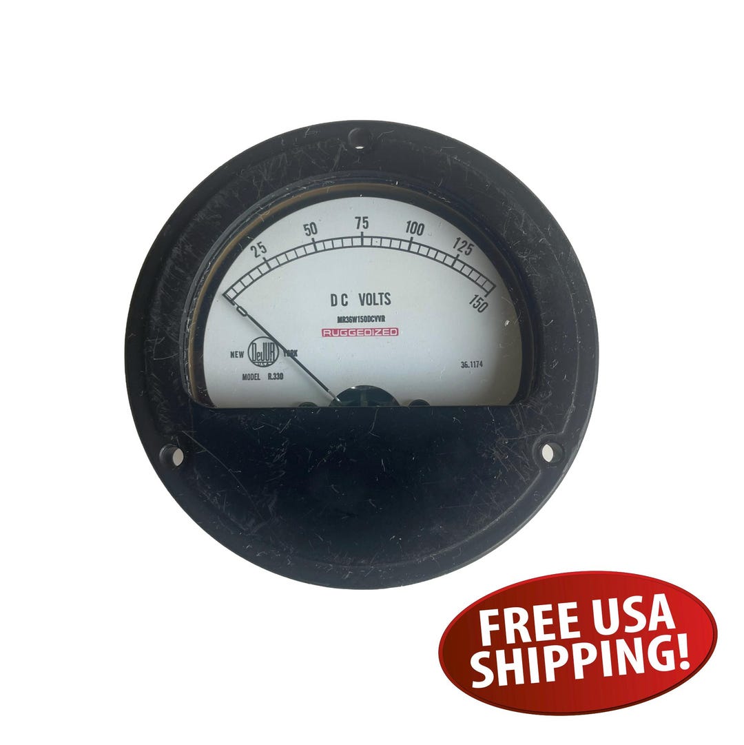 Vintage Dejur D.C. Voltage Gauge: Steampunk, Rat Rod Instrument Panel ...