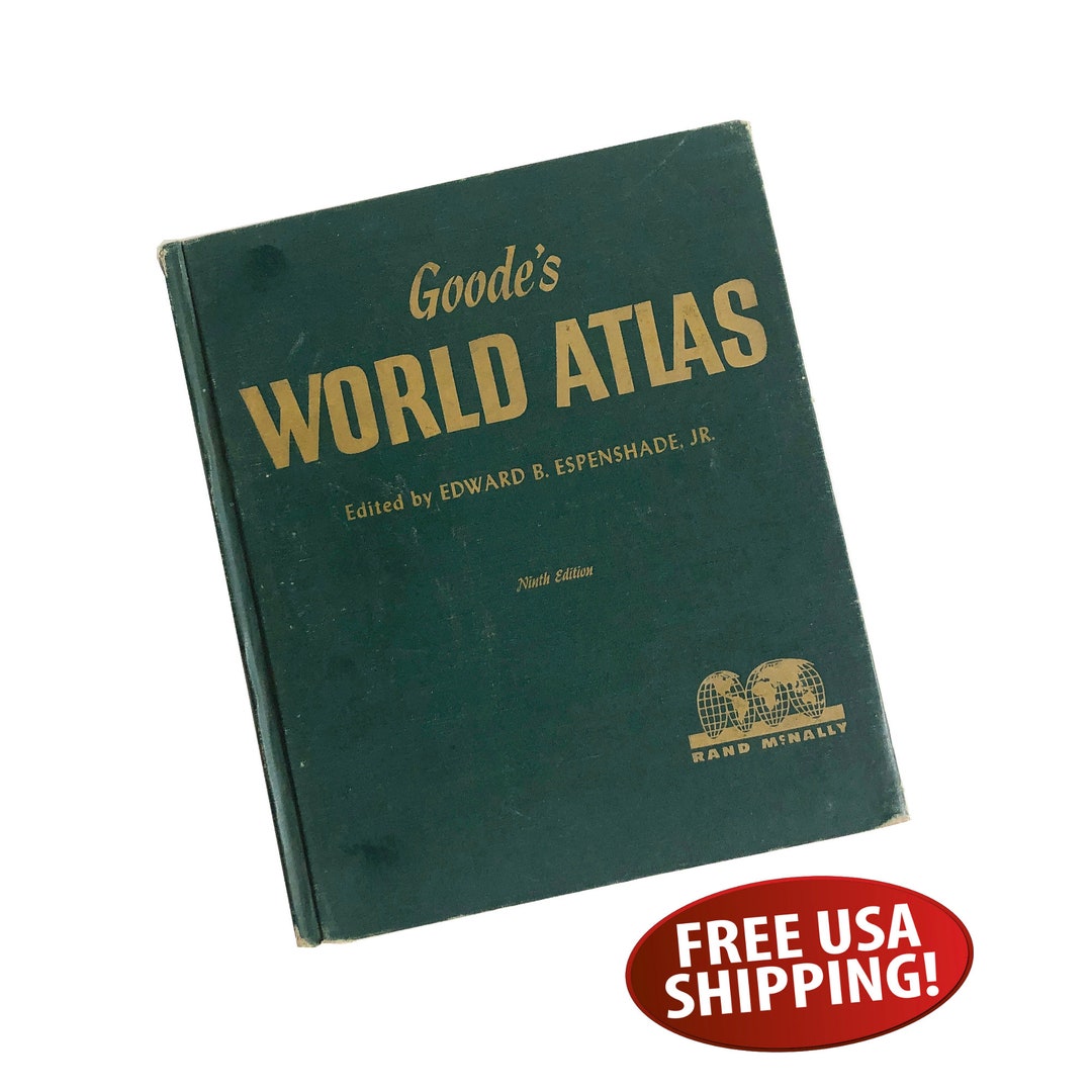 1953 Goode's World Atlas Full Color World & USA State - Etsy