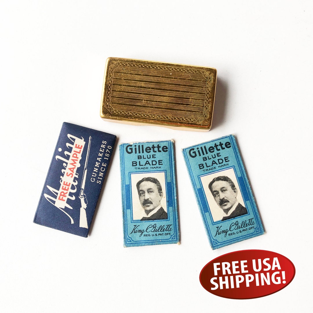 Early 20th Century Gillette Safety Razor Storage Tin With 3 Printed ...