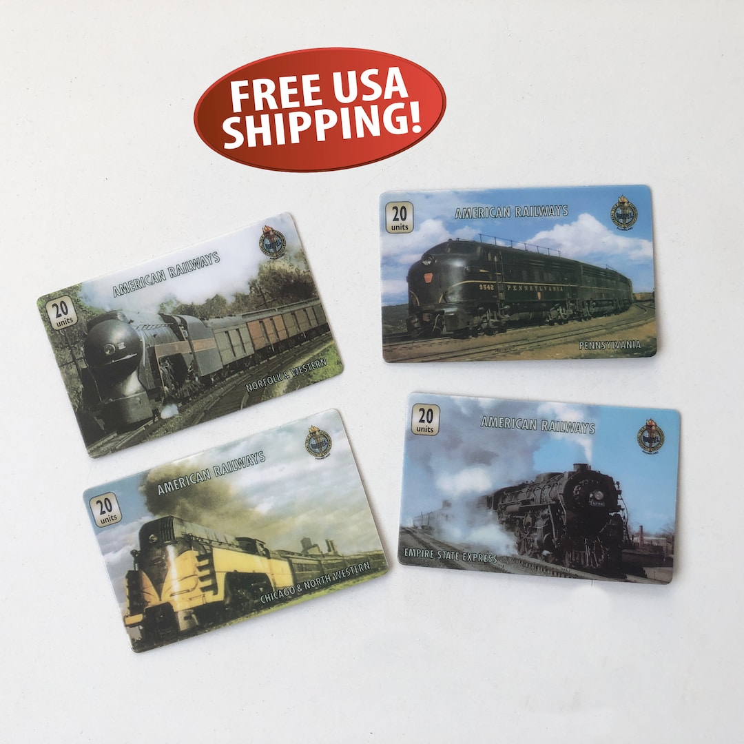 Collection of Four Vintage Train Locomotive Phone Cards, Expired ...