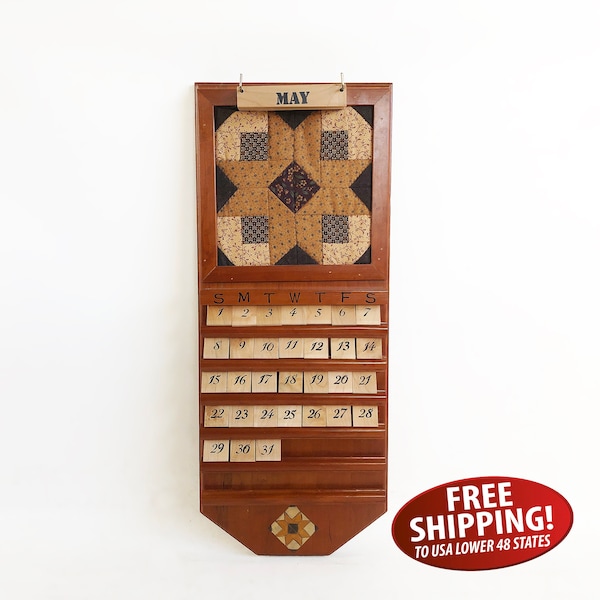 Vintage Country Wood Calendar - Etsy