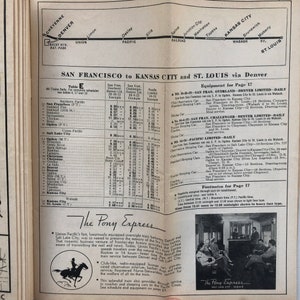 1938 Union Pacific Railroad Time Tables Brochure Booklet, Train ...
