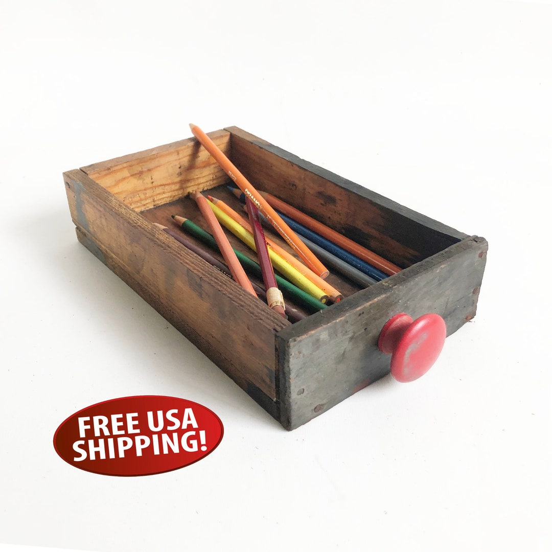 Old Rustic Primitive Wooden Box Up-cycled Drawer Crafting - Etsy