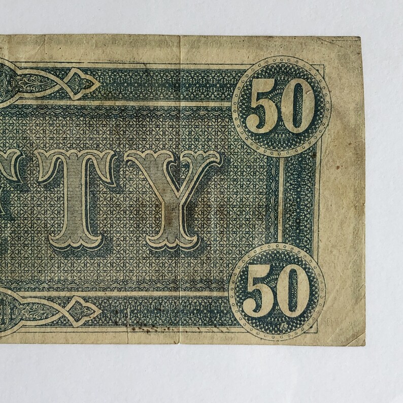 1864 Confederate Fifty Dollar Bill Confederate Money Civil - Etsy