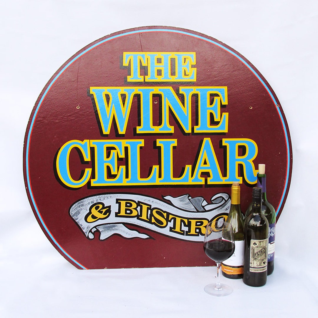 Vintage Wine Cellar & Bistro Sign: Large Wooden Restaurant Decor, Wine ...