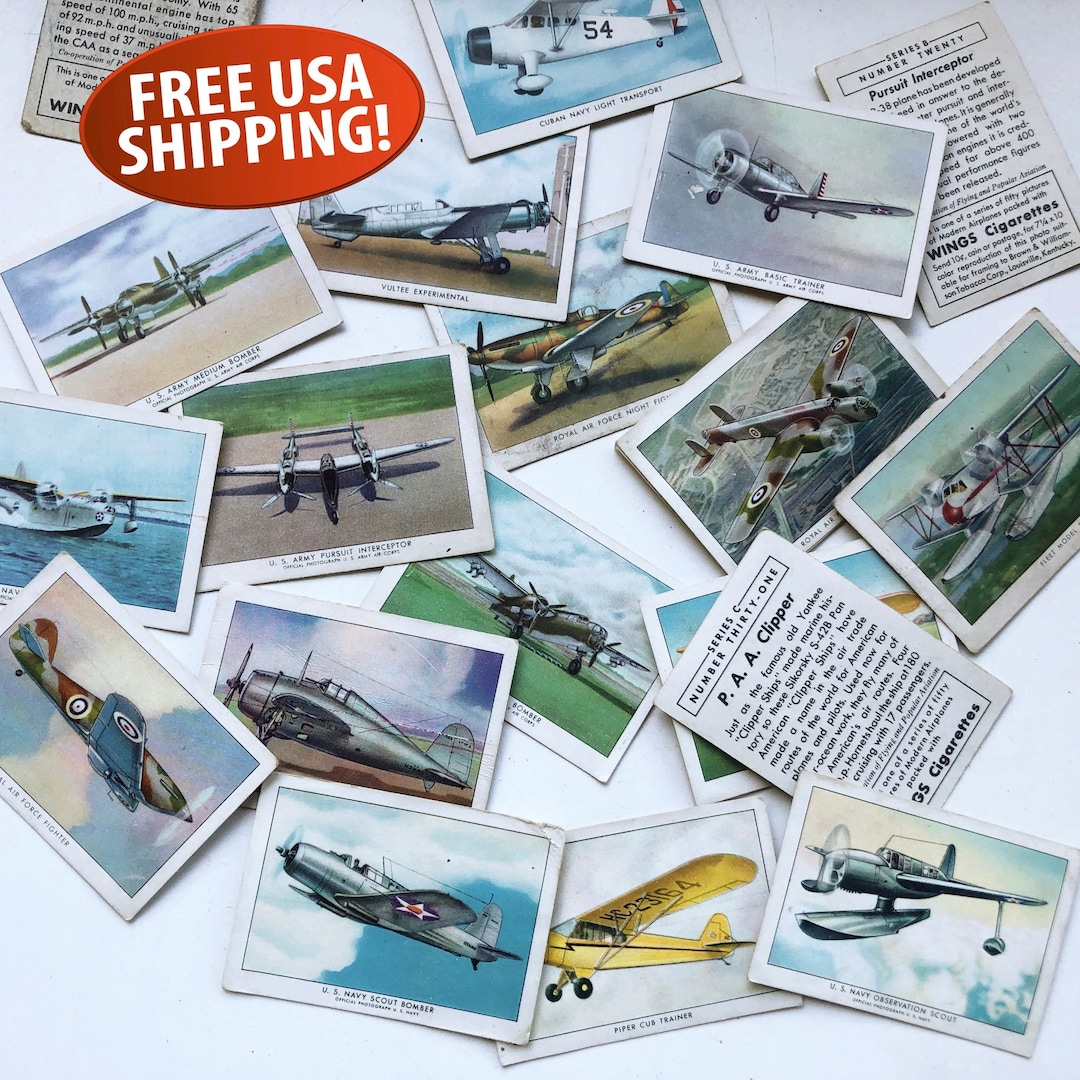 Wings Cigarettes 1940s Airplane Collector Cards - B Series, World War ...