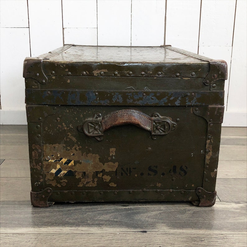 Antique WWI U.S. Army 4th Infantry Trunk Officer's Trunk | Etsy