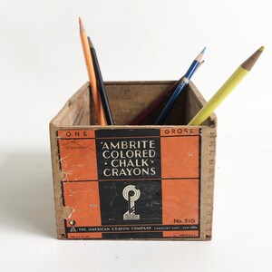 Old Ambrite Colored Chalk Crayons Wooden Box, Artist Box, Studio ...
