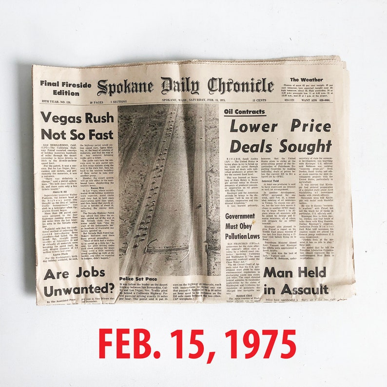 Old Newspaper From the 1970s - Spokane, WA - Spokane Daily Chronicle ...