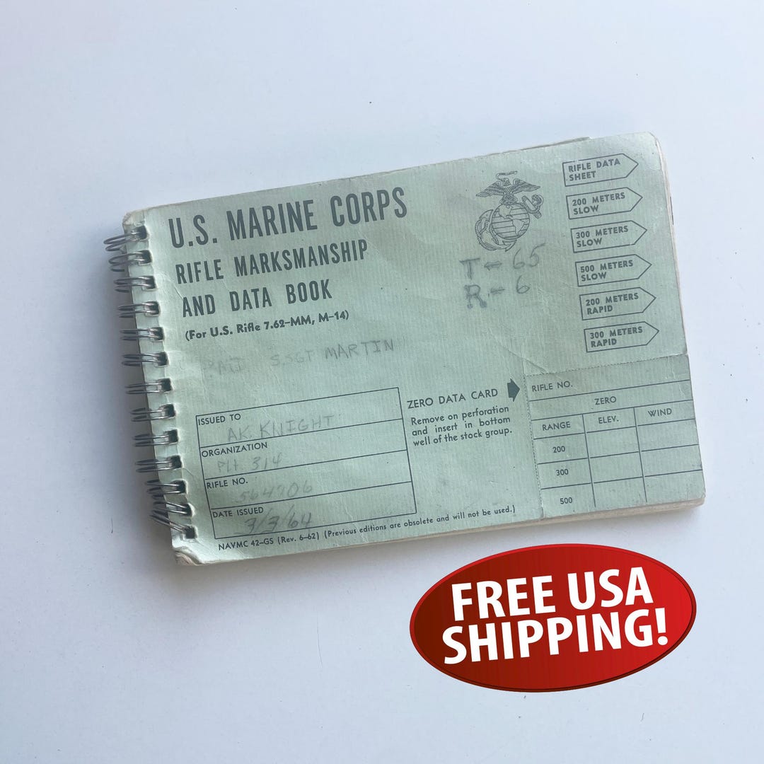 1964 USMC Rifle Marksmanship Book, Marine Corps Boot Camp Target ...