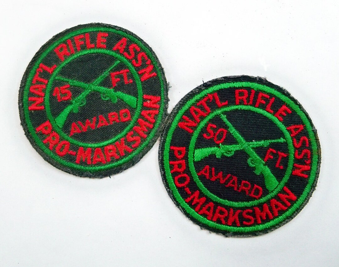 A Pair of Mid Century NRA Pro-marksman Rifle Award Patches Free USA ...