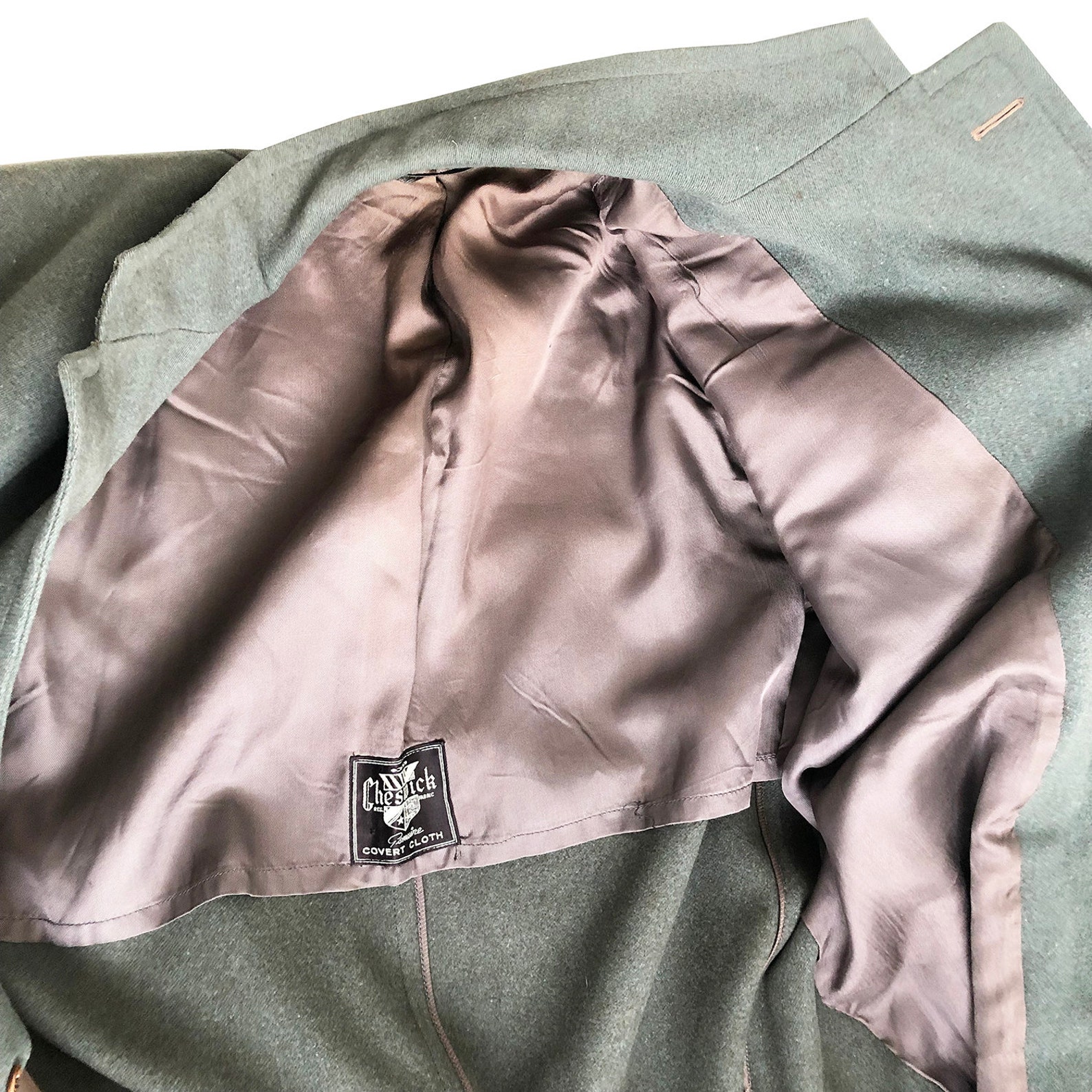 Vintage Mens Wool Cheswick Covert Cloth Overcoat Trench Coat - Etsy