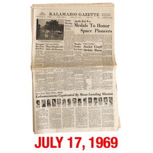 Old Newspaper From July 1969 Apollo 11 Moon Landing News First Man on ...