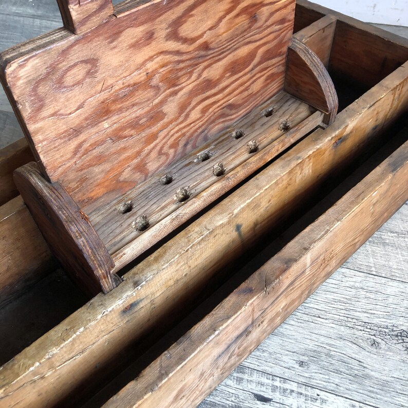 Old Rustic Homemade Tool Tote Toolbox Large Primitive Tool - Etsy