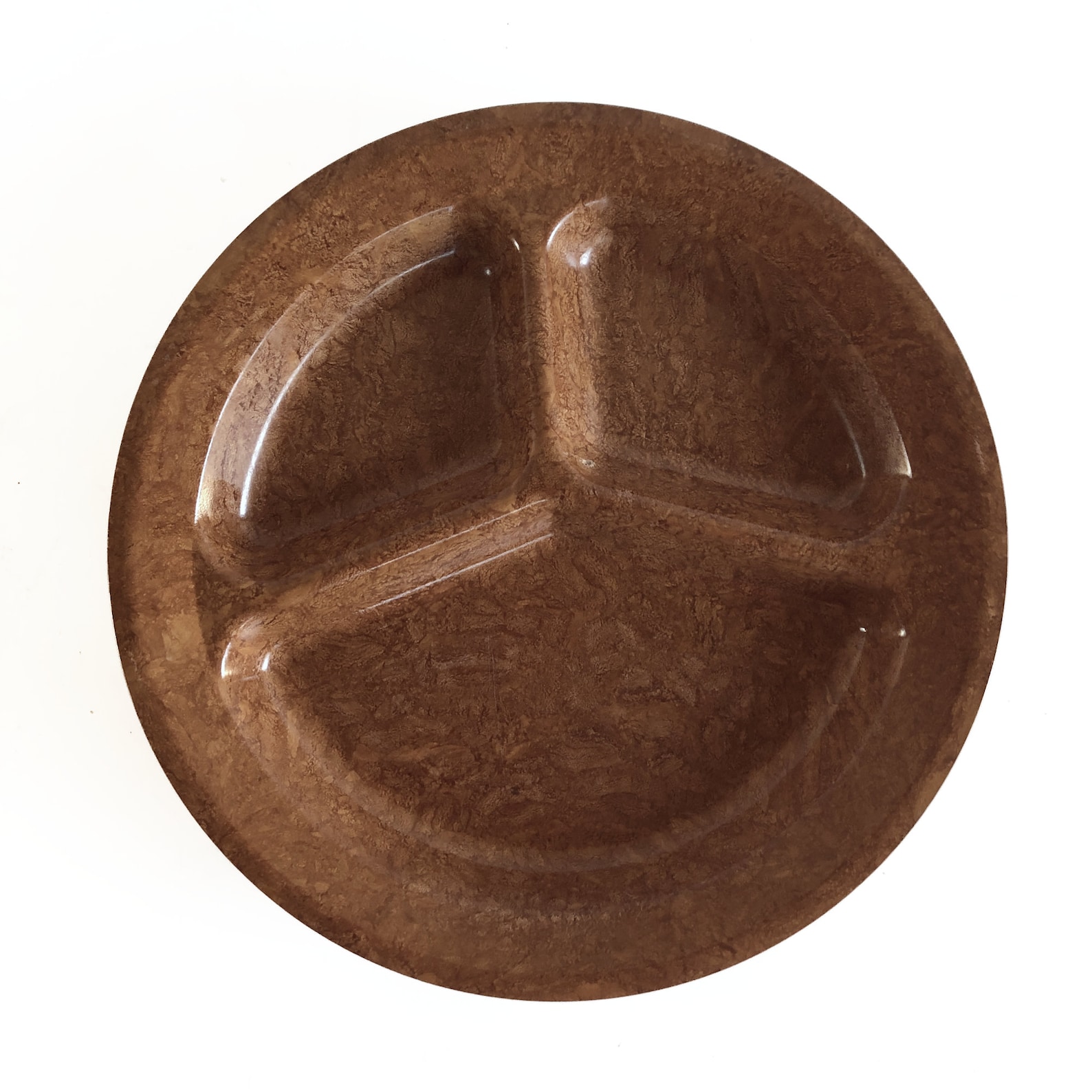 Vintage KYS-ITE Mess Hall Plates, Marbled Brown Wood Composite, Set of ...