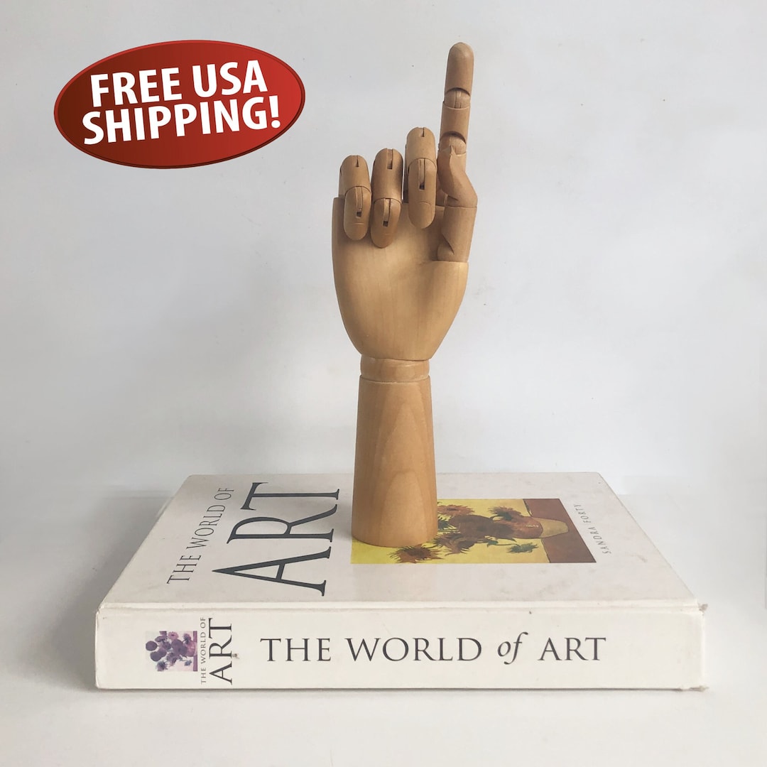 Vintage Wooden Artist's Hand Model, Life-size Articulating Hand ...