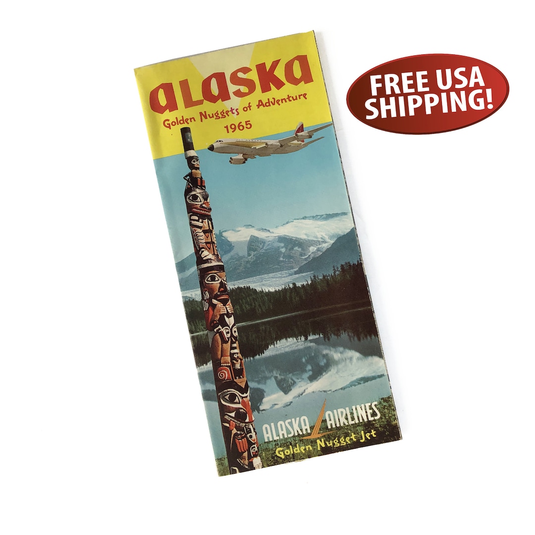 1965 Alaska Airlines Brochure, Alaska Airlines Memorabilia, Golden ...