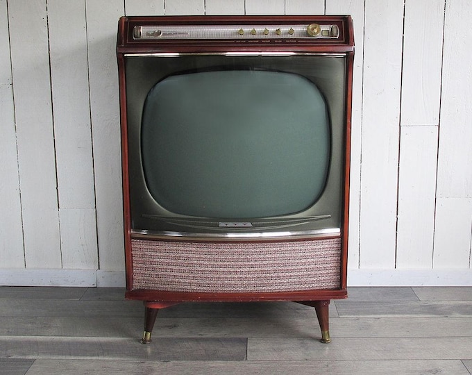 1958 Console Television, Sears Silvertone Medalist 24" TV, Mid Century ...