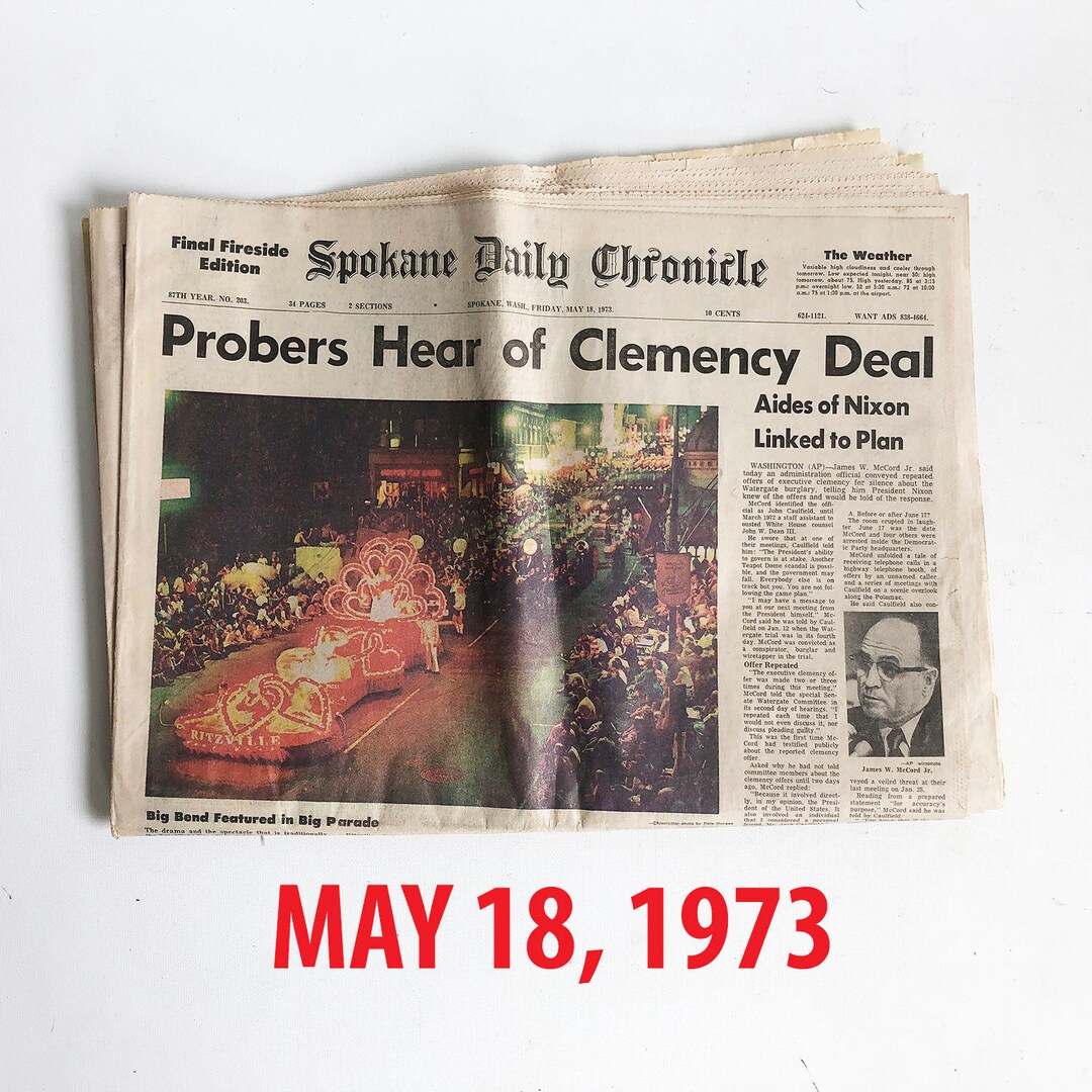 Old Newspaper From the 1970s - Spokane, WA - Spokane Daily Chronicle ...